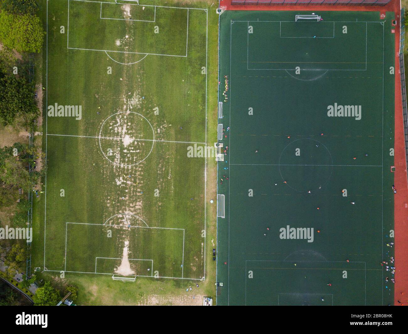 Top view of football court Stock Photo - Alamy