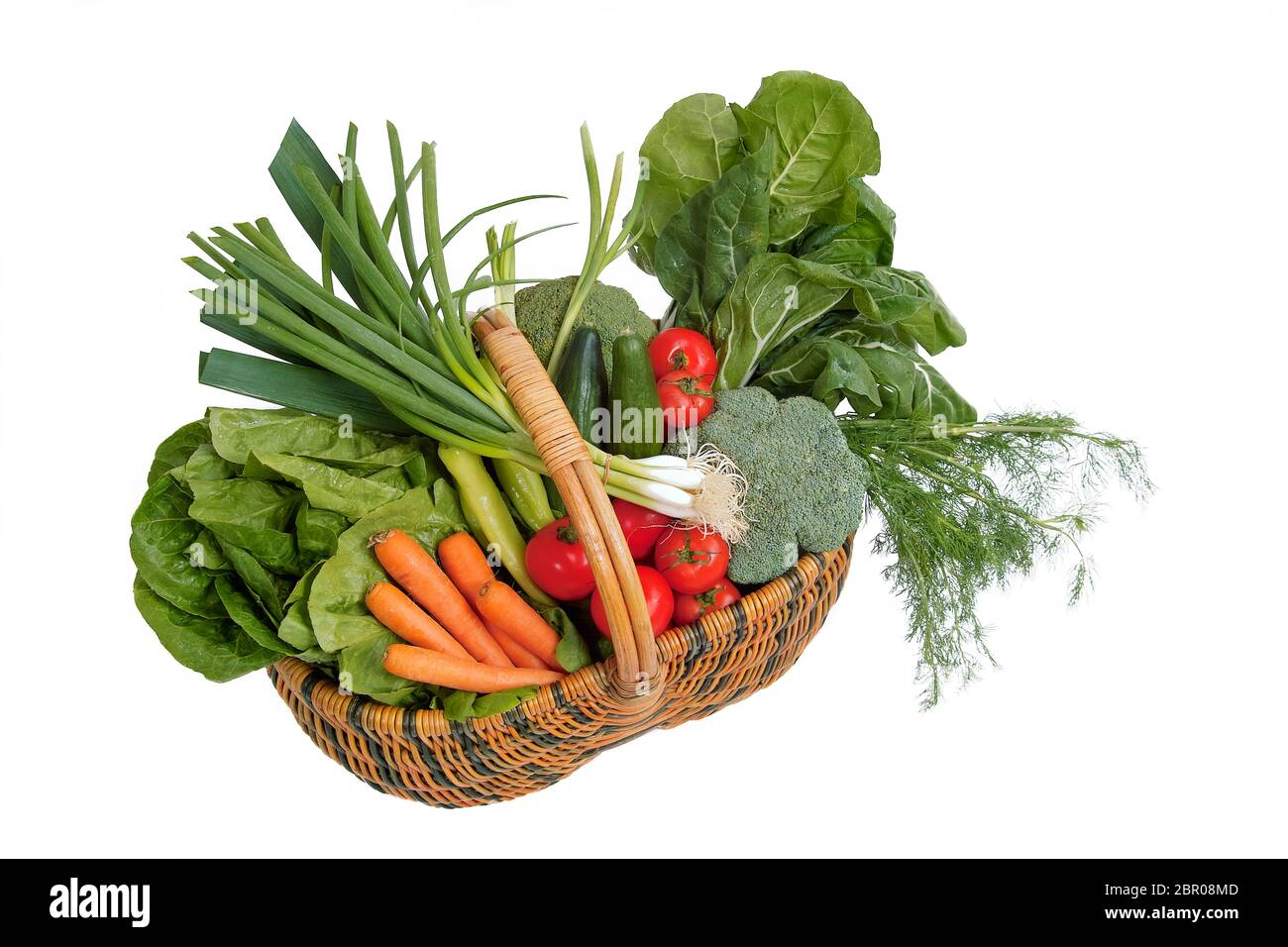 vegetable in a wicker basket Stock Photo - Alamy