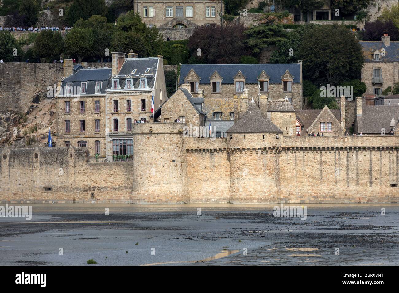 Le Mont Saint-Michel, medieval fortified abbey and village on a tidal ...