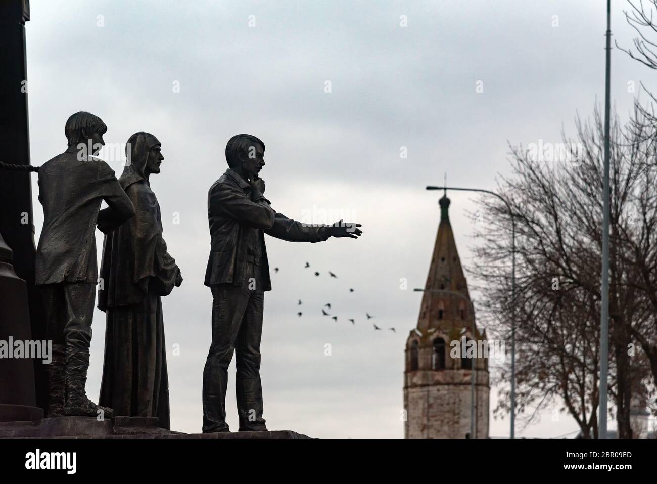 Monument of Russian film director Andrei Tarkovsky and painter Andrei ...