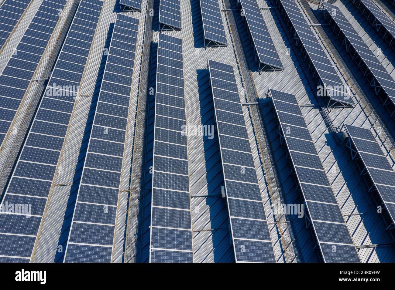 Solar panel plant Stock Photo - Alamy