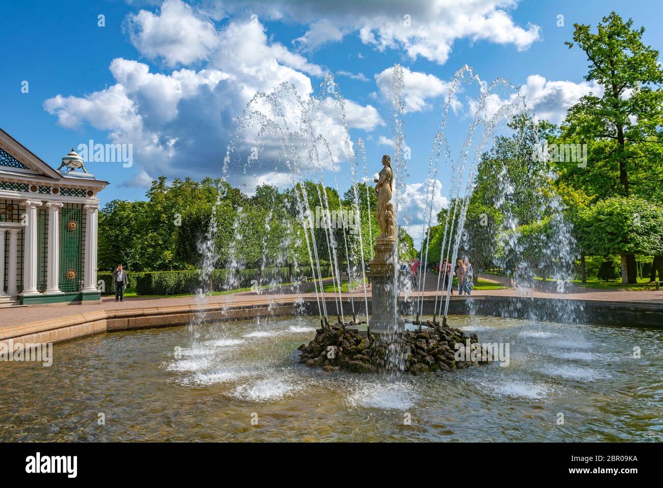 Peterhof, Eva fountain in the Lower Park, a popular tourist destination ...
