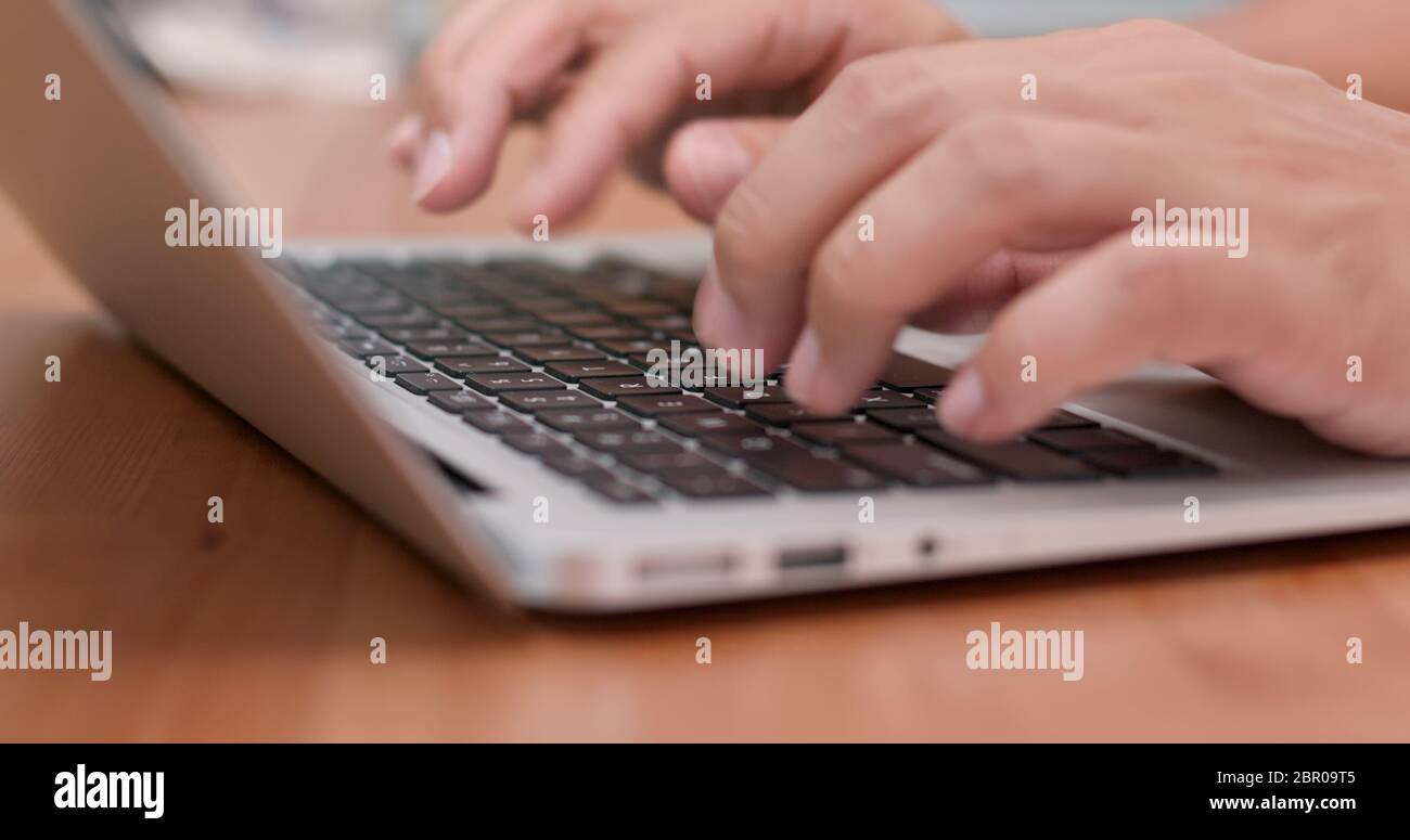 Use of laptop computer Stock Photo - Alamy