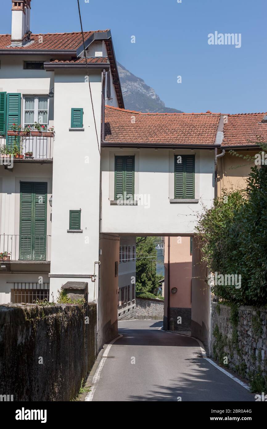red tile roofs and tower of Italyan town Lomazzo Stock Photo - Alamy