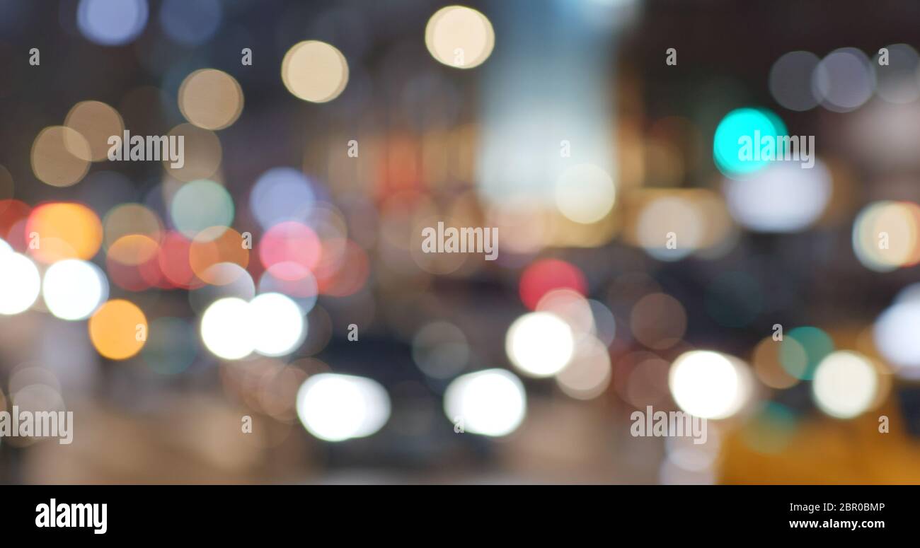 Blur view of the night view in Hong Kong Stock Photo - Alamy