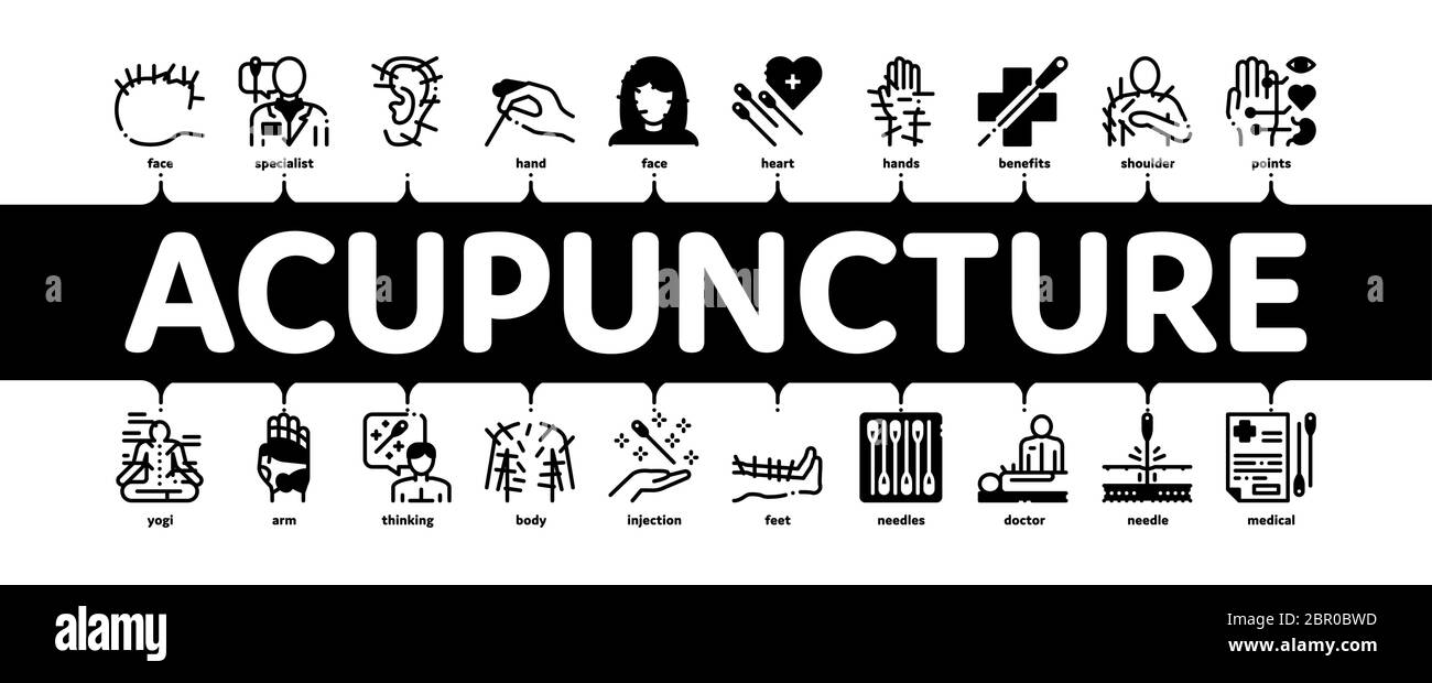 Acupuncture Therapy Minimal Infographic Banner Vector Stock Vector ...
