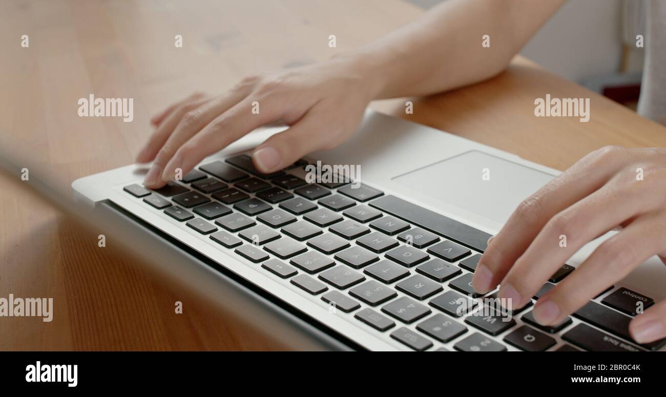 Use of laptop computer Stock Photo - Alamy