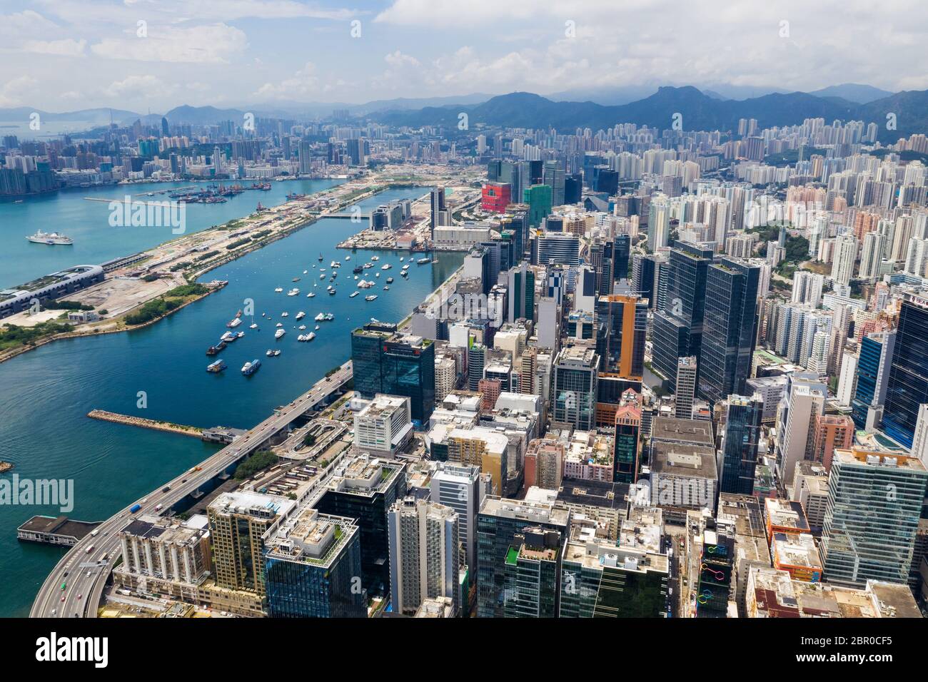 Kowloon Bay, Hong Kong 03 September 2018:- Aerial view of Hong Kong ...