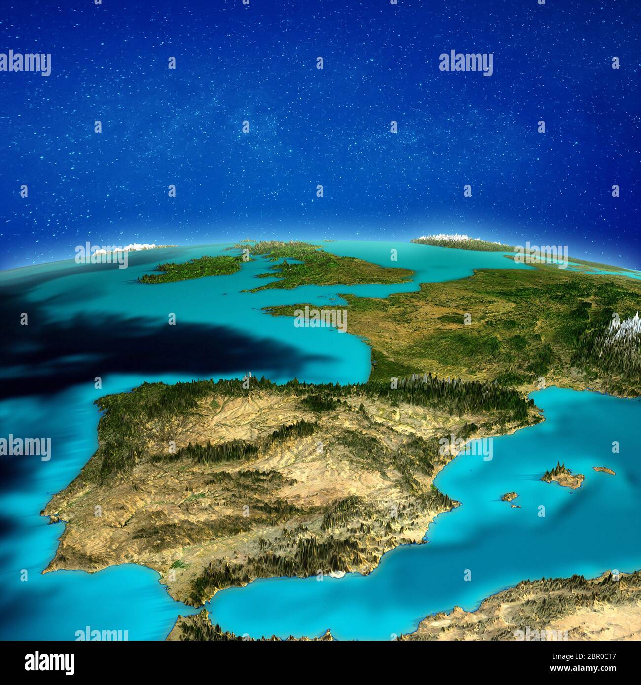 Render spain 3d map hi-res stock photography and images - Alamy