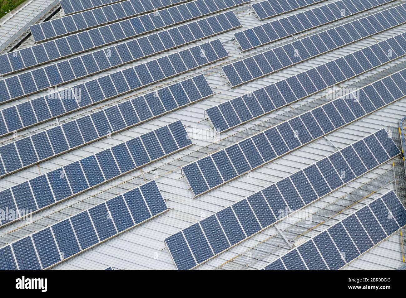 Top view of solar panel system in city Stock Photo - Alamy