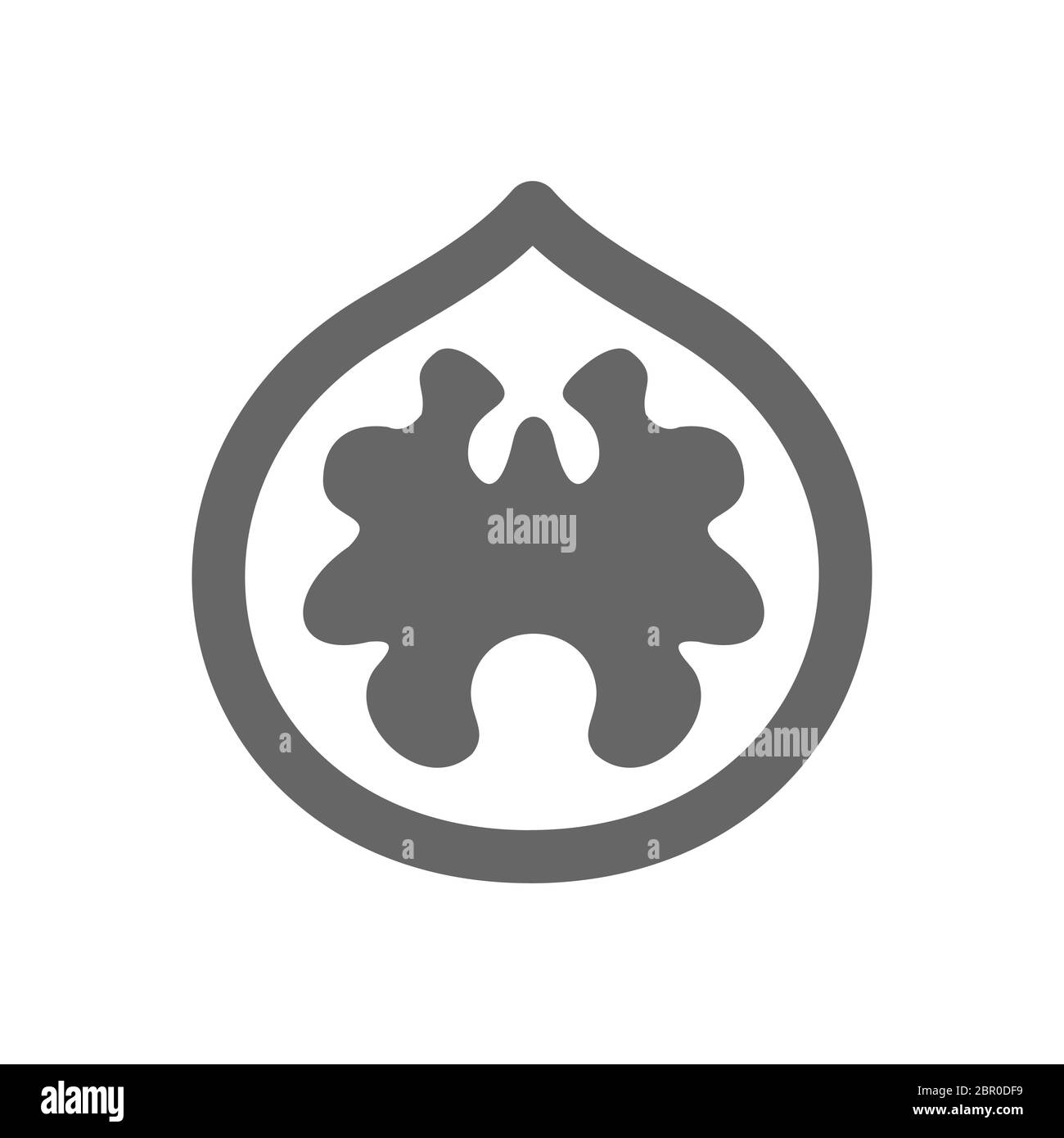 Walnut outline icon. Walnut fruit sign. Vector illustration for food ...