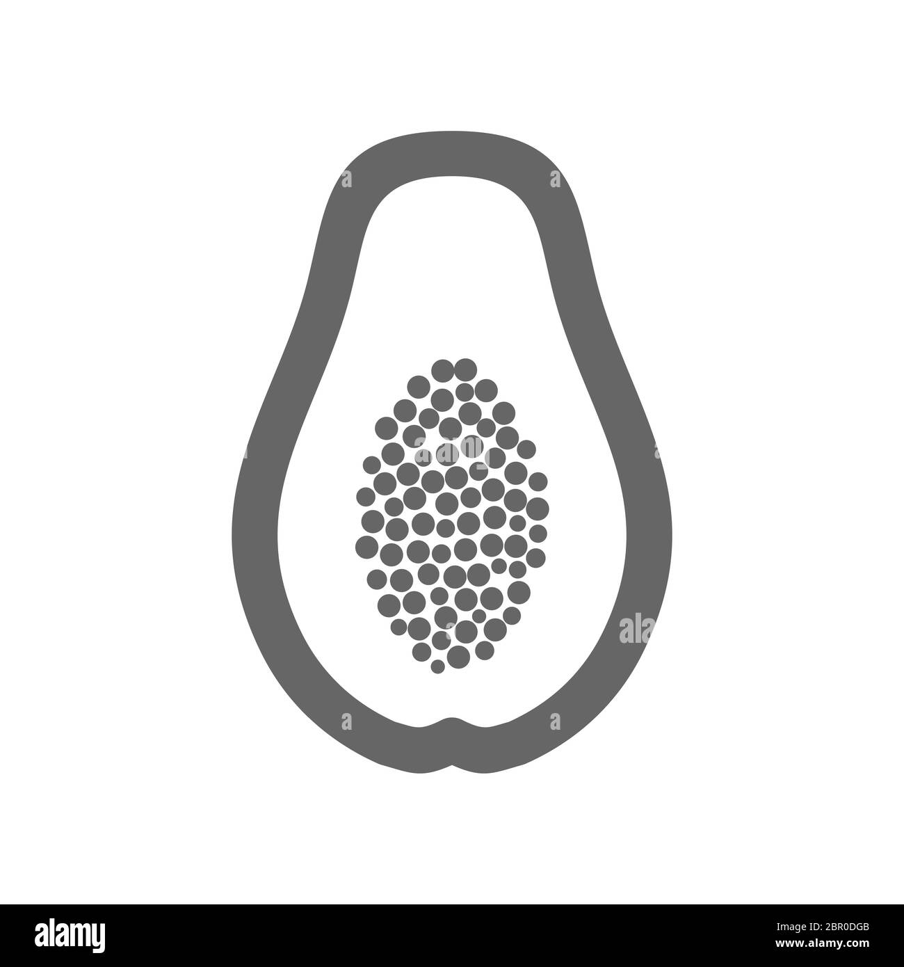 Papaya outline icon. Papaya tropical fruit sign. Vector illustration ...