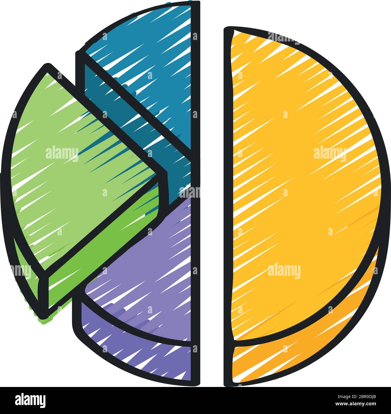 Broken Pie Chart Icon Stock Vector Image & Art - Alamy