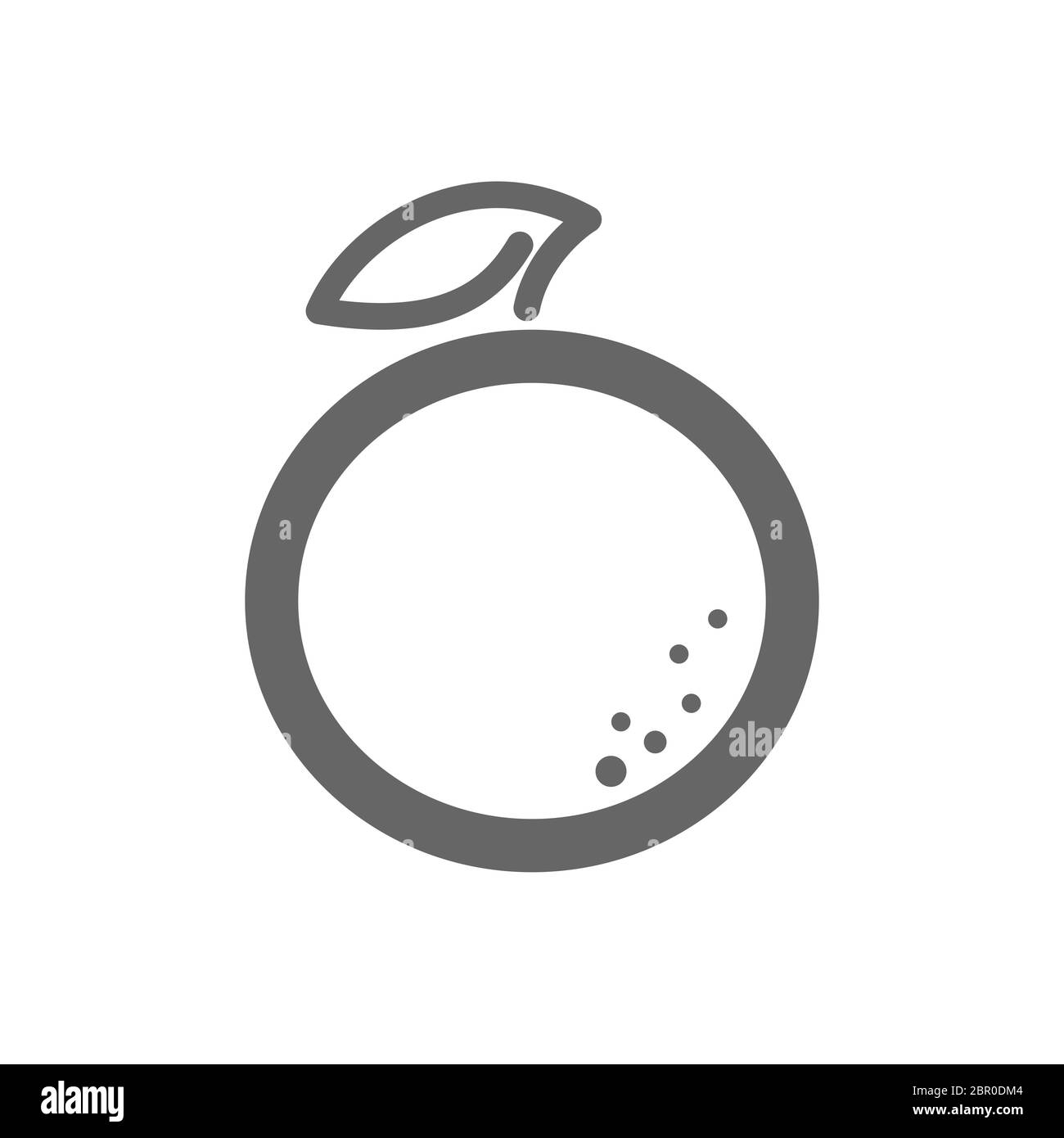 Orange with leaf outline icon. Orange citrus fruit sign. Vector ...