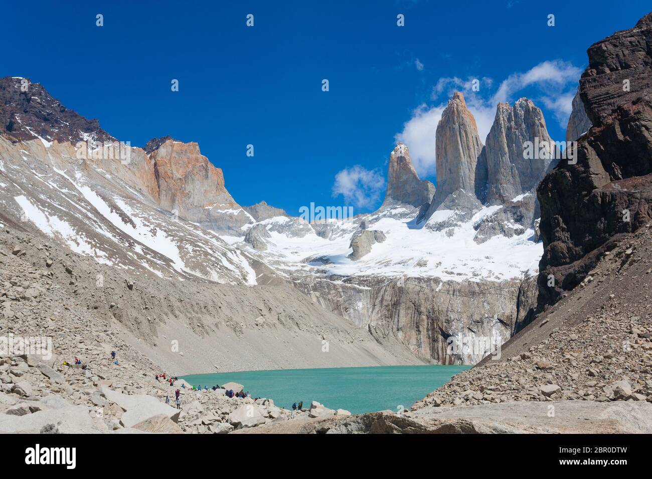 Torres del Paine peaks view, Chile. Chilean Patagonia landscape. Base ...