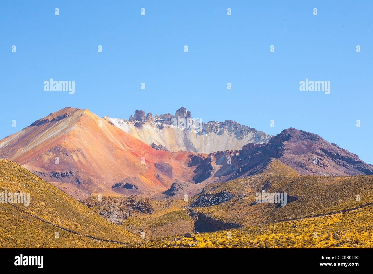 Tunupa volcano from Chatahuana viewpoint. Salar de Uyuni, Bolivia ...