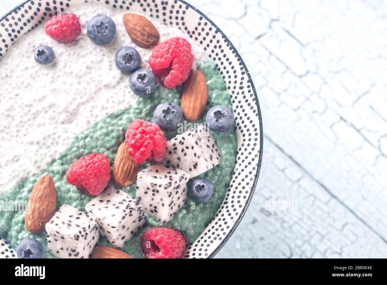Bowl of pudding with superfoods Stock Photo - Alamy