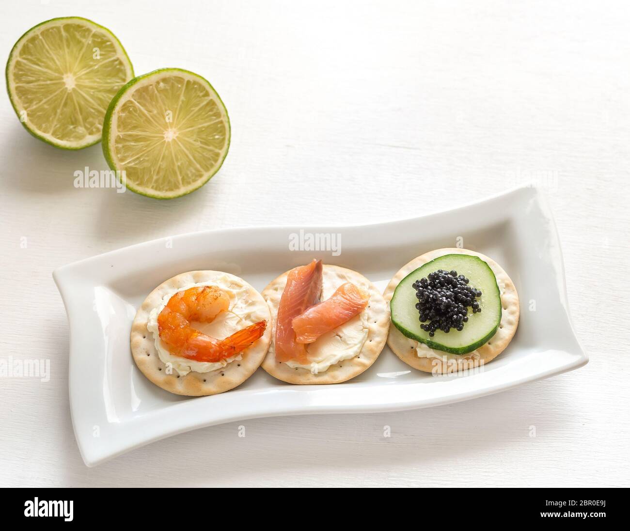 Canape with seafood Stock Photo - Alamy