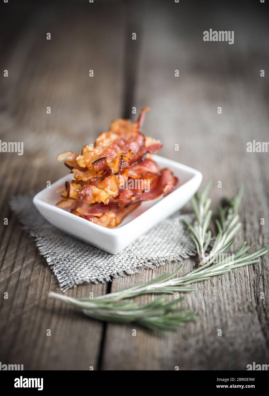Fried bacon strips Stock Photo - Alamy