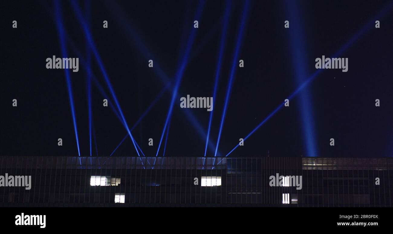 Light performace show at night Stock Photo - Alamy