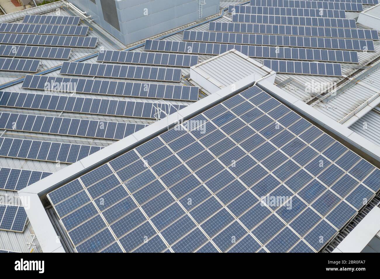 Solar panel system on the roof top Stock Photo - Alamy