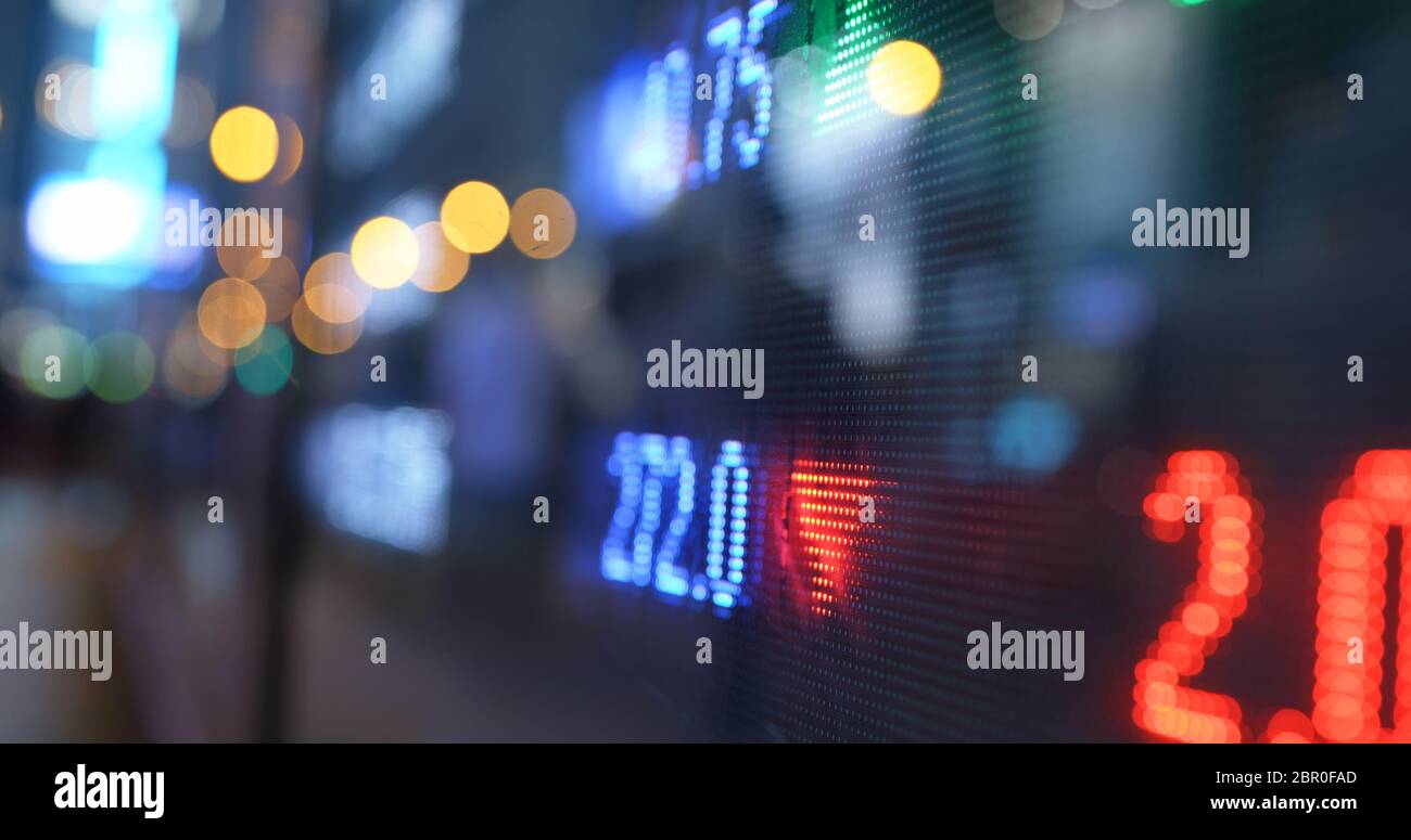 Display stock market numbers in a street Stock Photo - Alamy
