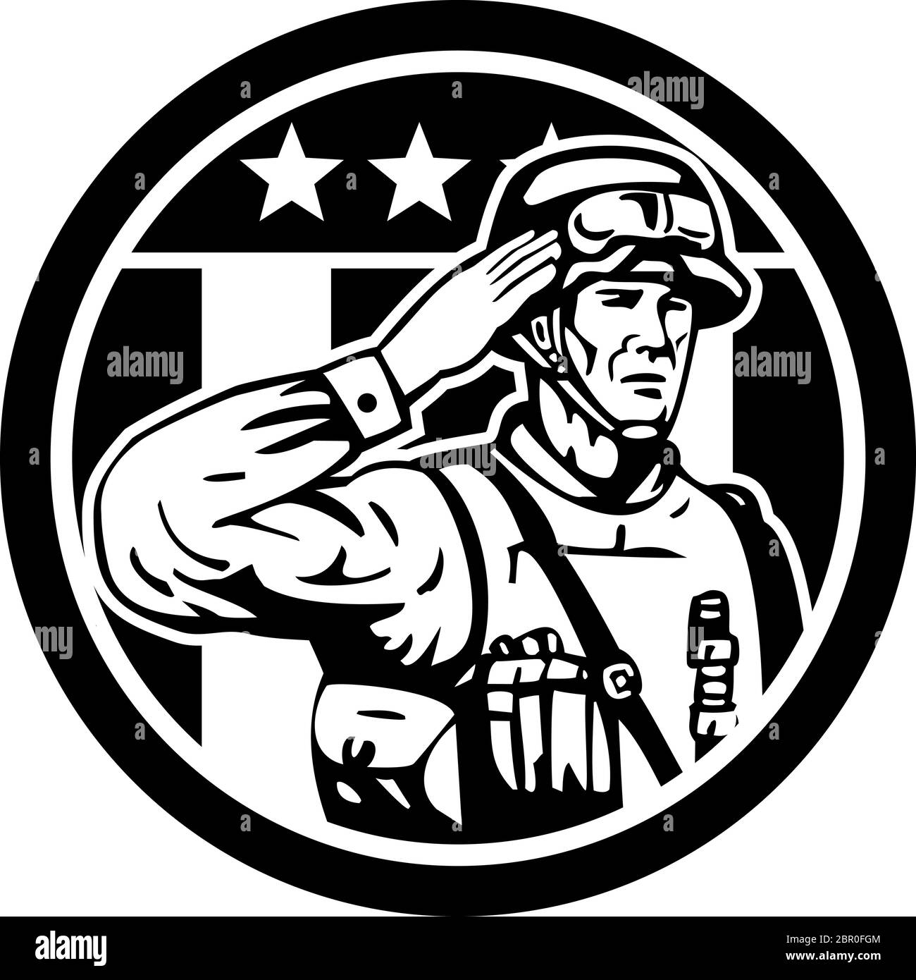 Illustration of an American soldier military serviceman or veteran ...