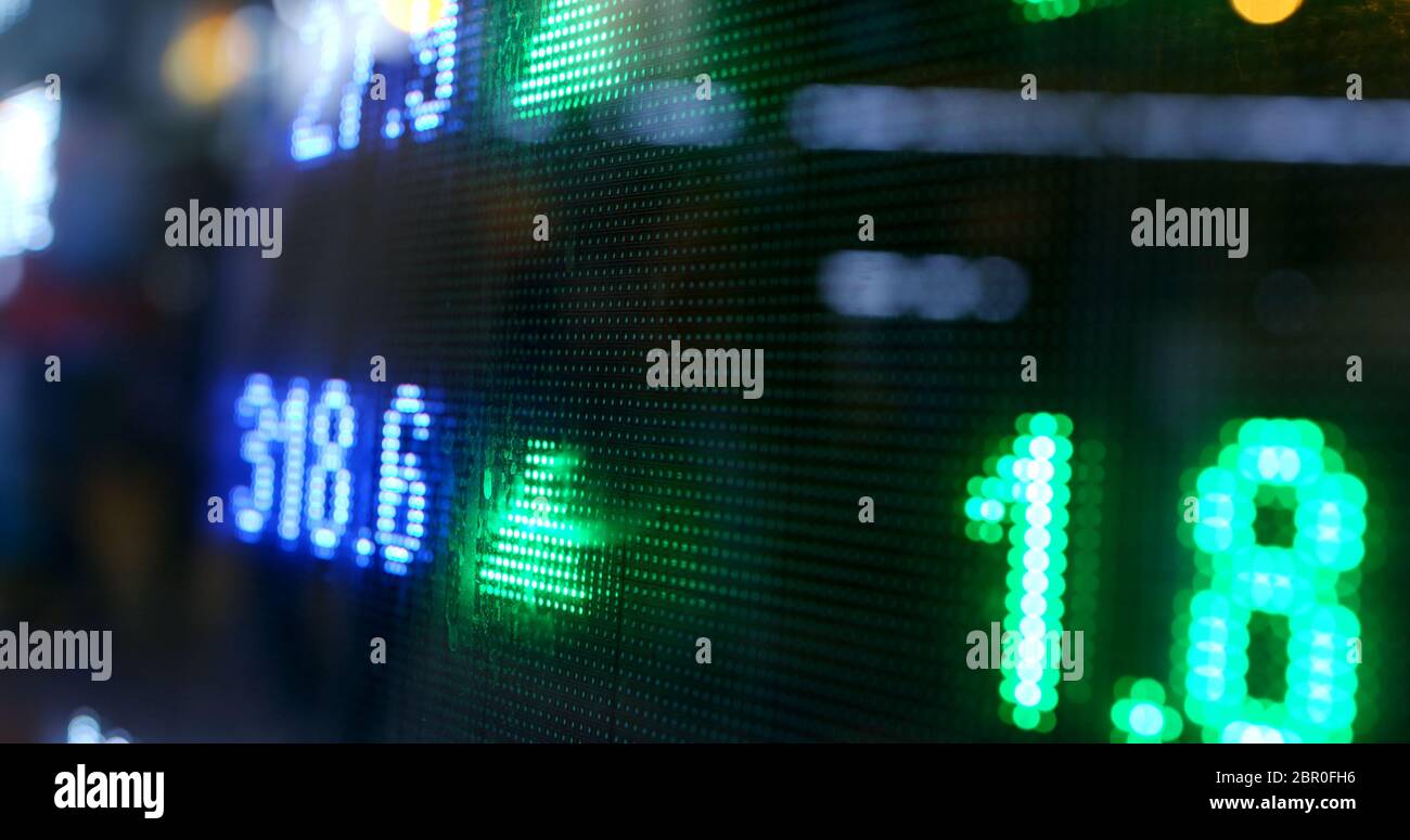 Stock market number display in the city Stock Photo - Alamy