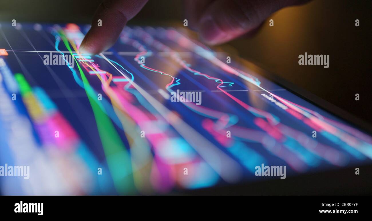Stock market data on tablet Stock Photo - Alamy