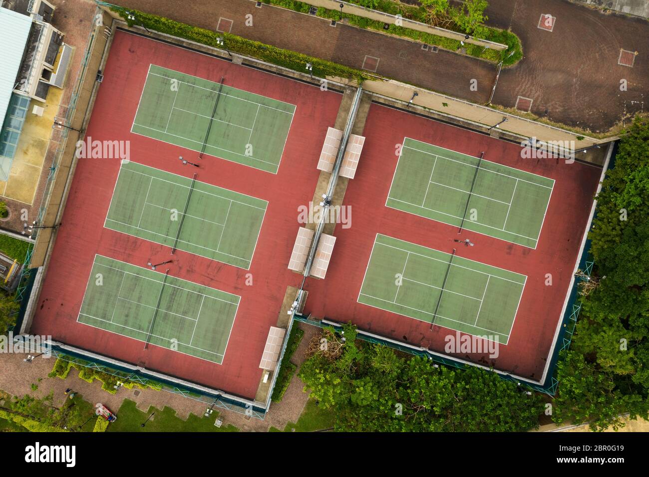 Top view of tennis court Stock Photo - Alamy