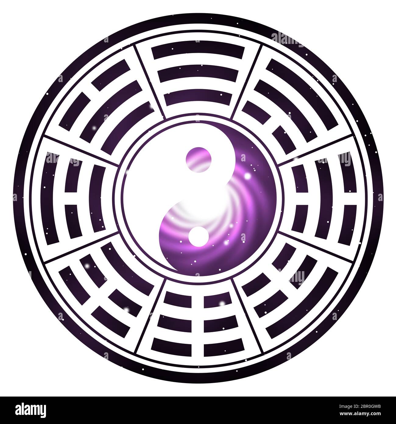 yin yang chinese cosmos illustration feng shui balance zen silhouette ...