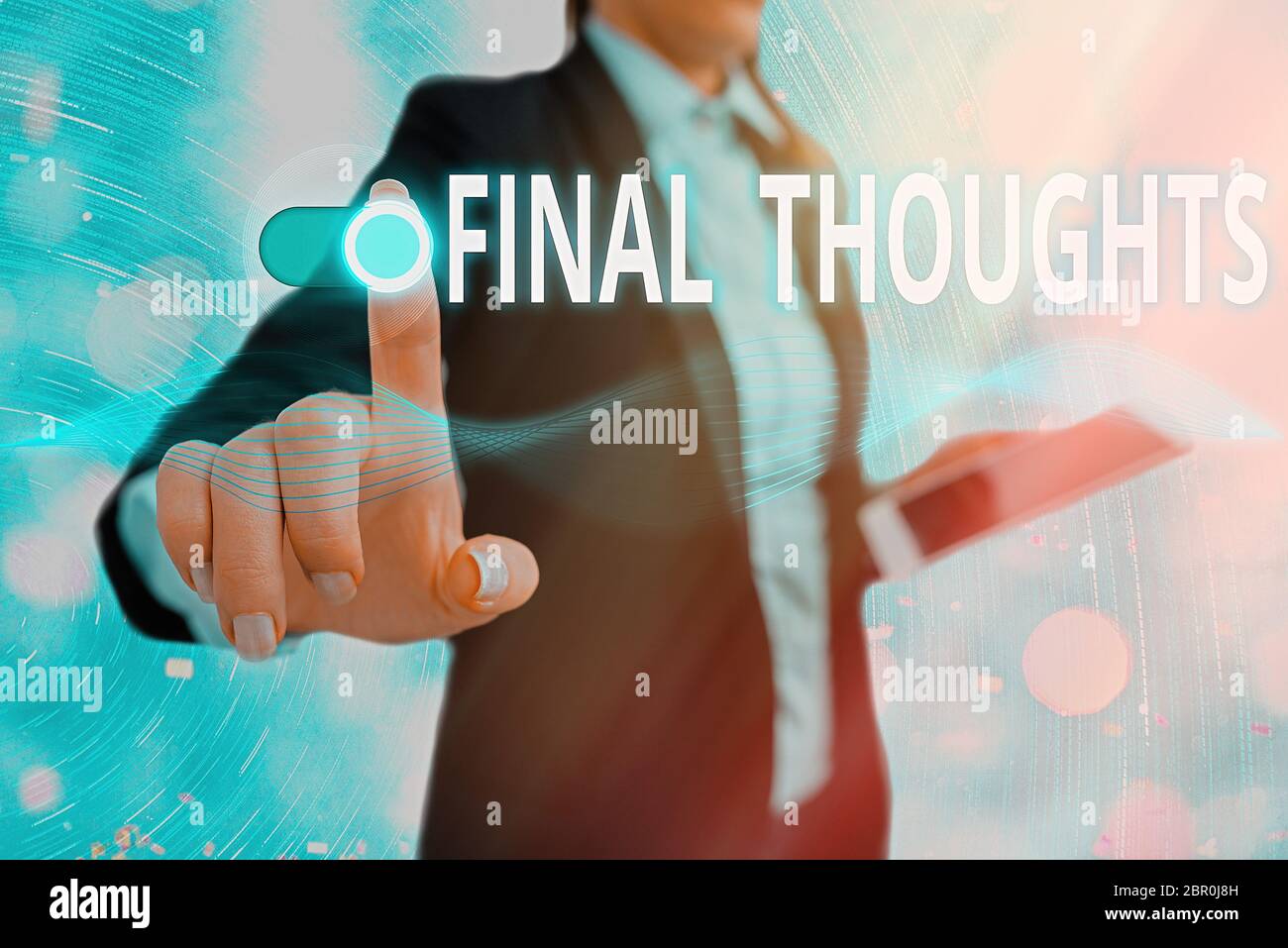 Conceptual hand writing showing Final Thoughts. Concept meaning the ...