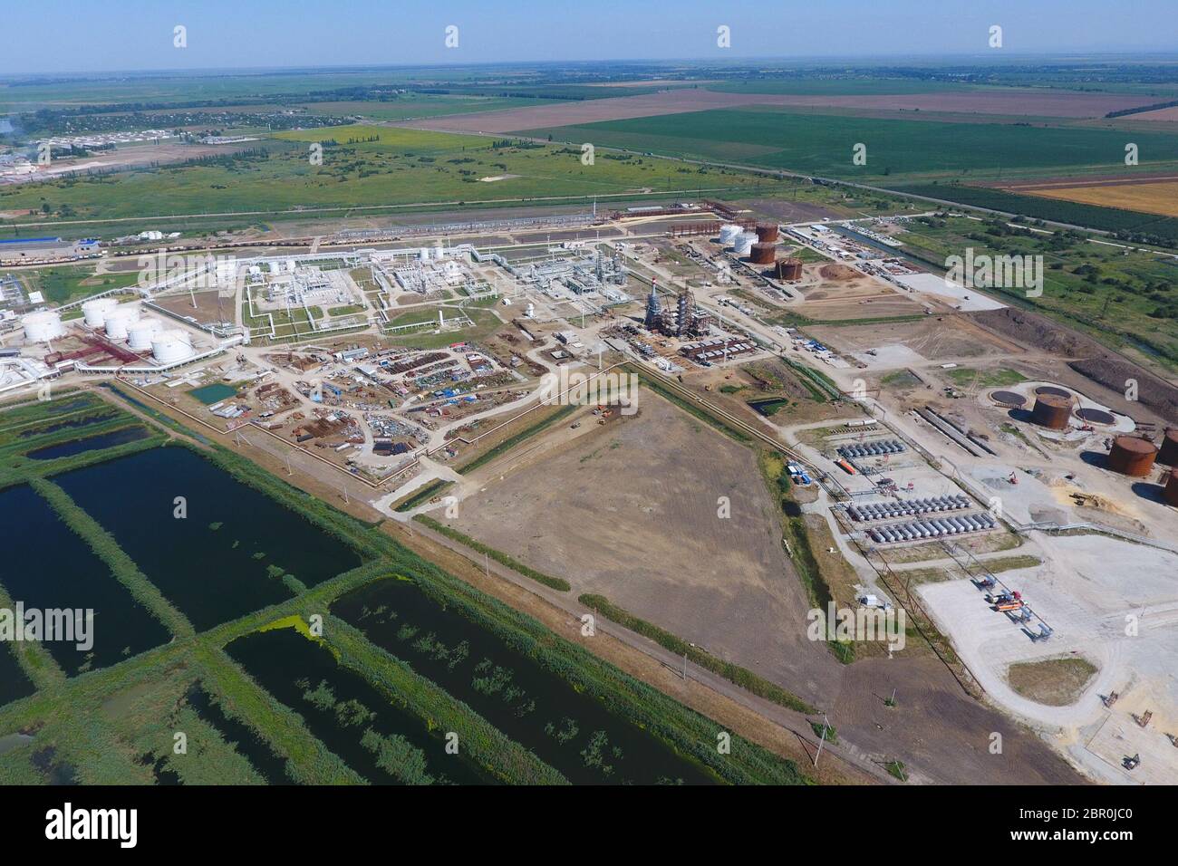 Landscape of the city of Slavyansk in the Kuban. The type of treatment ...