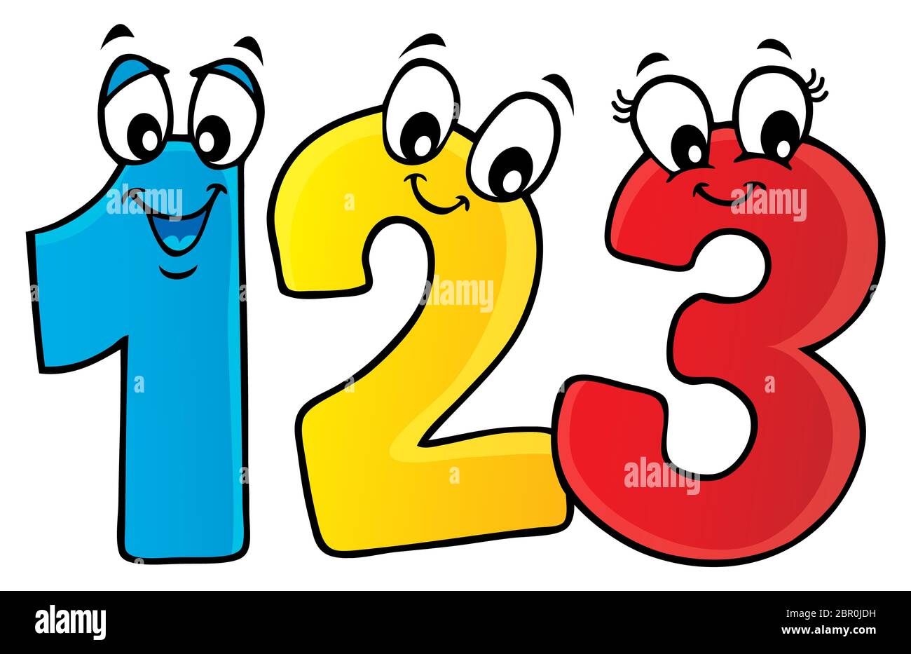 Cartoon numbers theme image 1 - picture illustration Stock Photo - Alamy