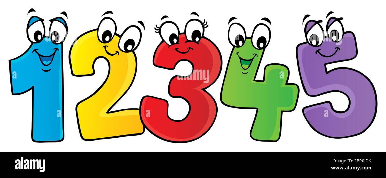 Cartoon numbers theme image 2 - picture illustration Stock Photo - Alamy