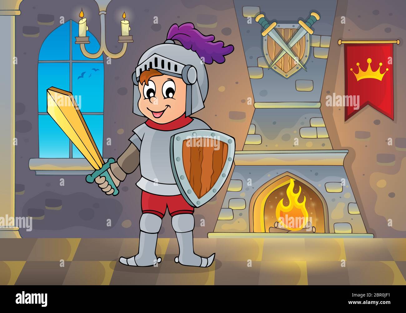 Knight theme image 3 - picture illustration Stock Photo - Alamy