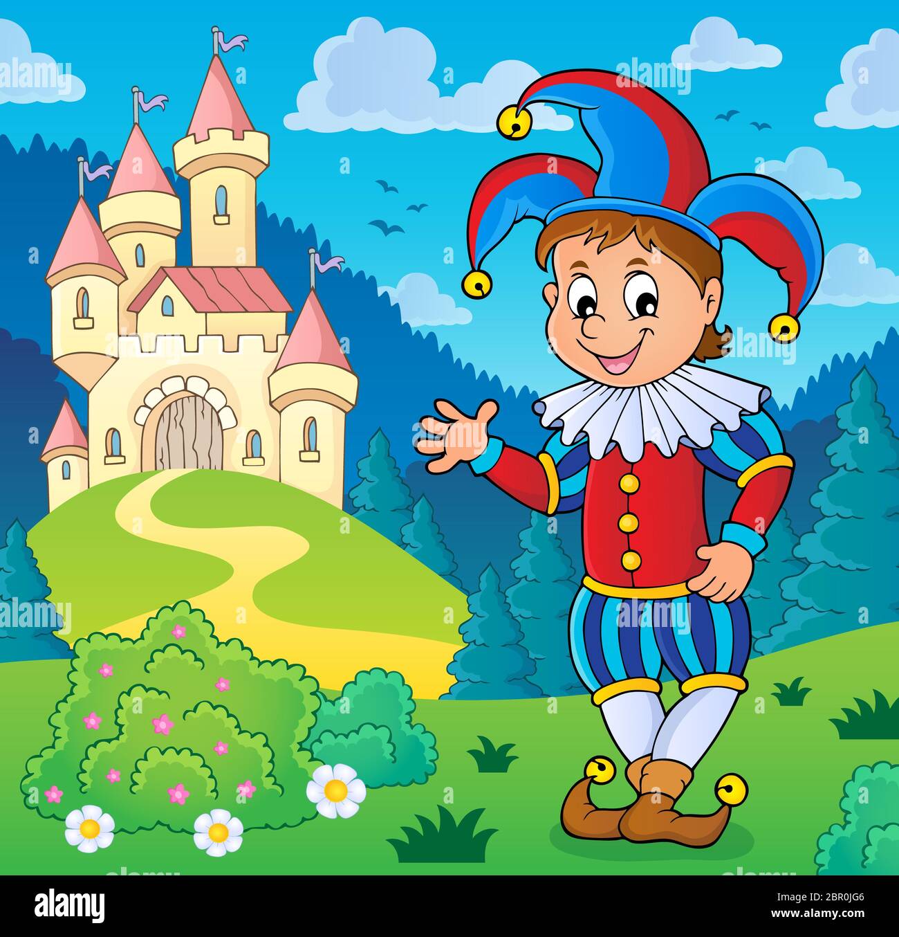 Happy jester theme image 3 - picture illustration Stock Photo - Alamy
