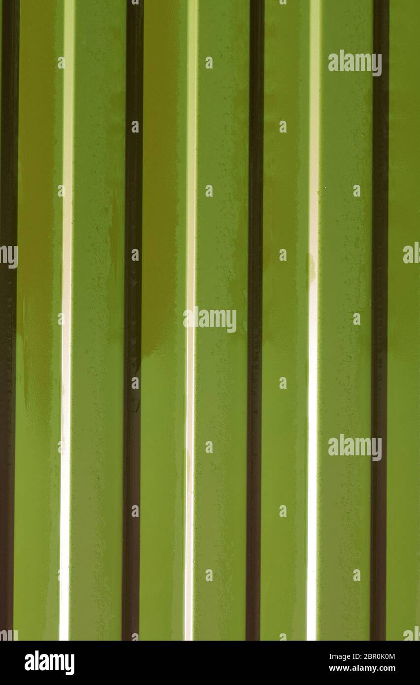 Diagonal pattern of metal profile. Fences from the galvanized iron ...