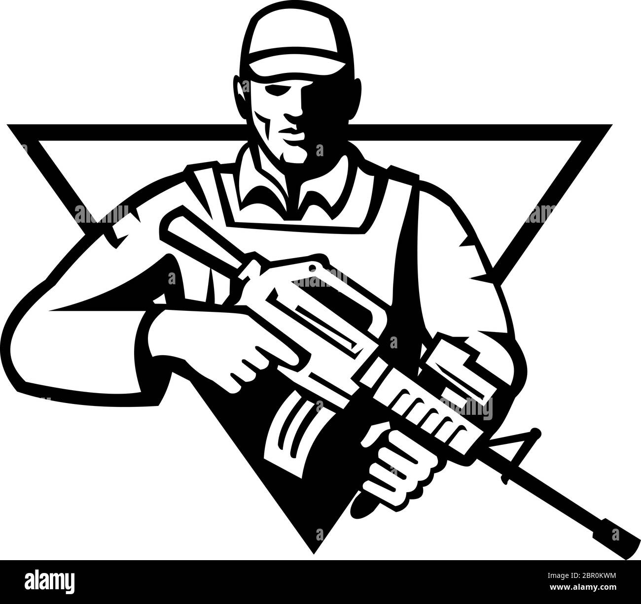 Illustration of an American soldier military serviceman or veteran ...