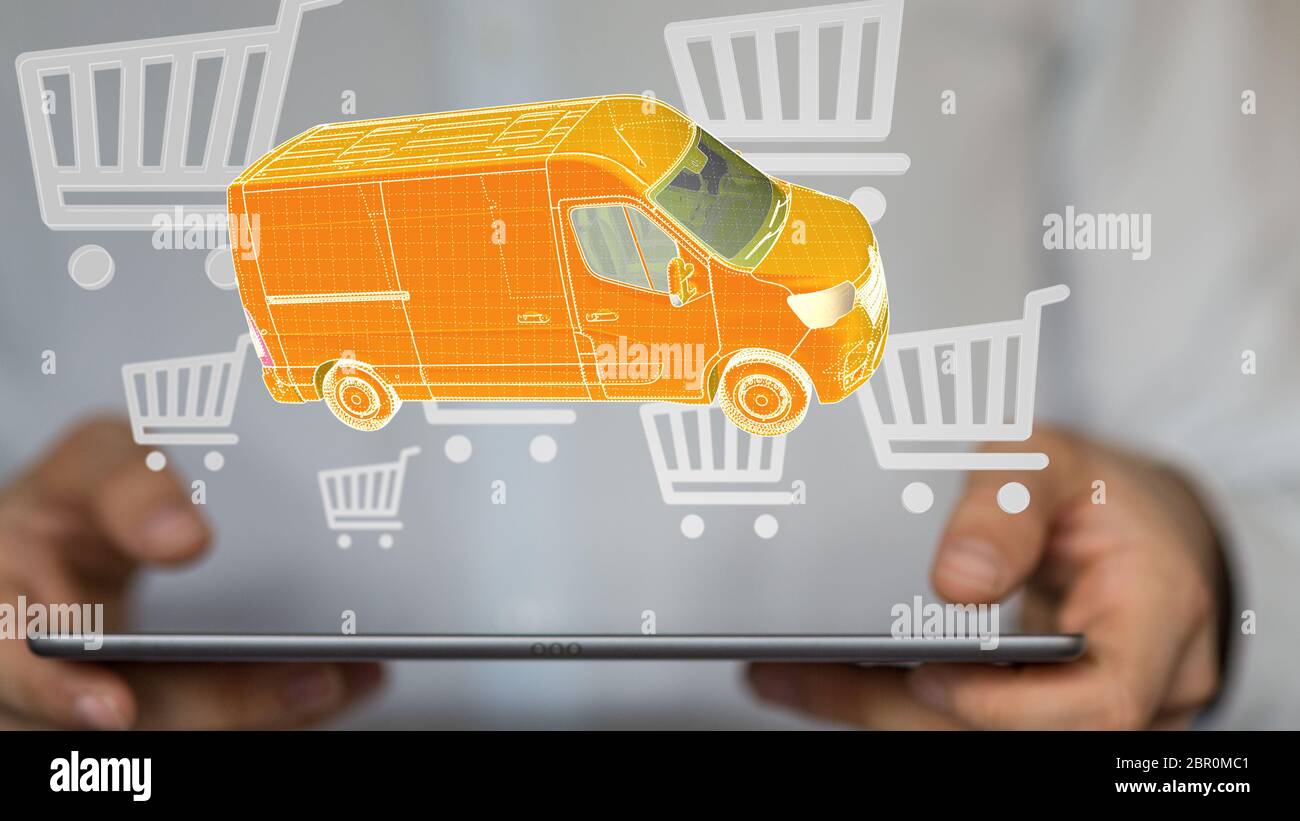 Transport Cardboard boxes, logistics and delivery concept digital 3d ...