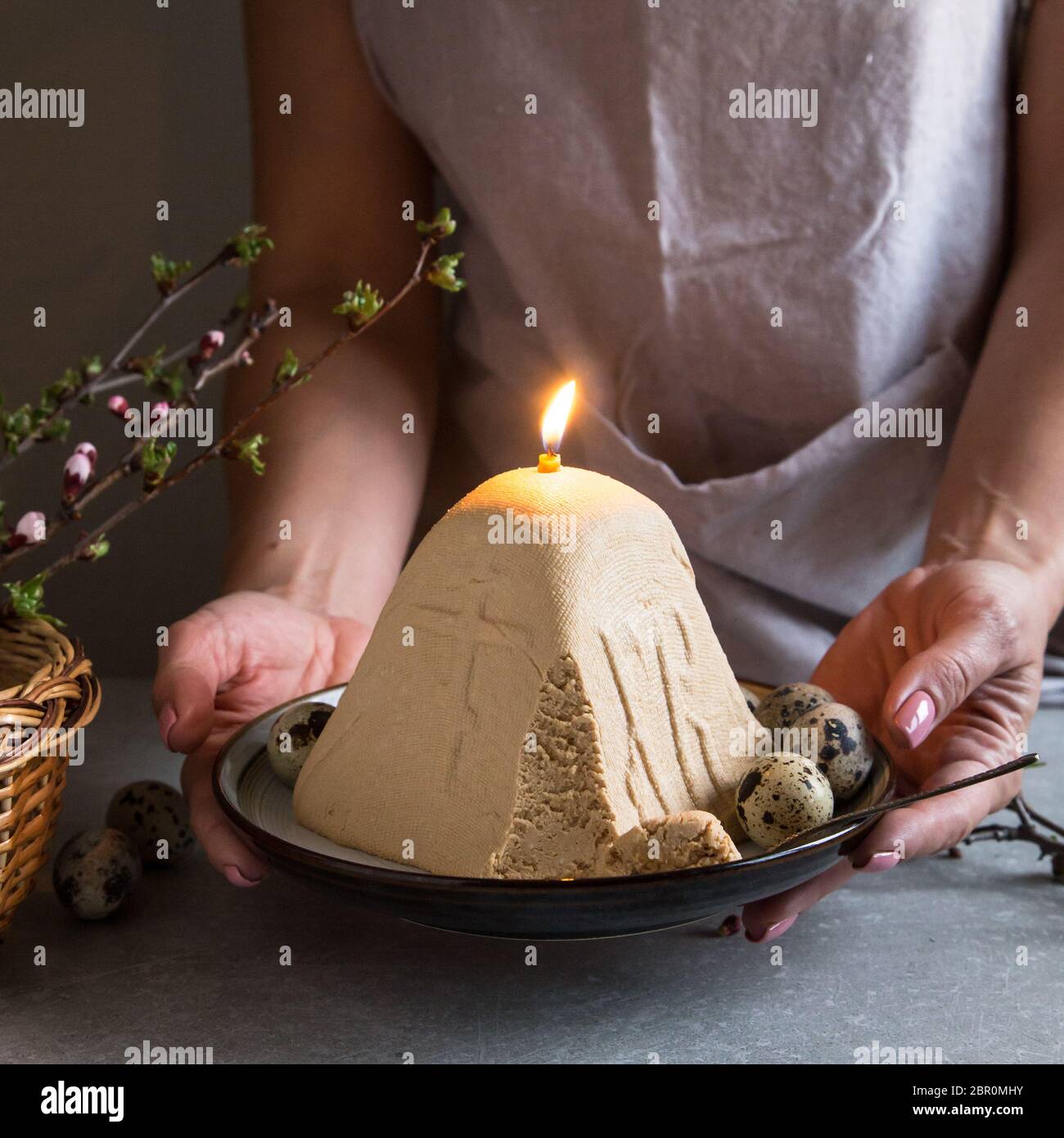 Paskha and kulich, Traditional Orthodox Easter Quark Dessert Curd ...
