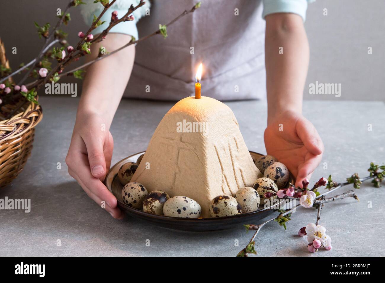 Paskha and kulich, Traditional Orthodox Easter Quark Dessert Curd ...