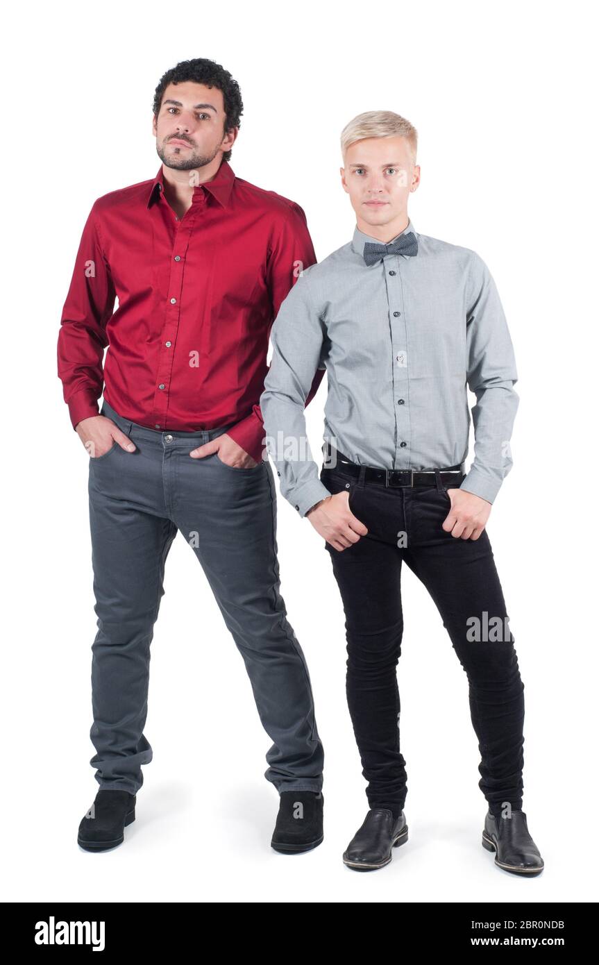 Two man in white shirts hi-res stock photography and images - Alamy