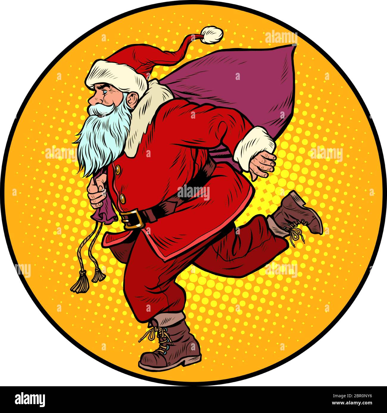 Cartoon running santa hi-res stock photography and images - Alamy