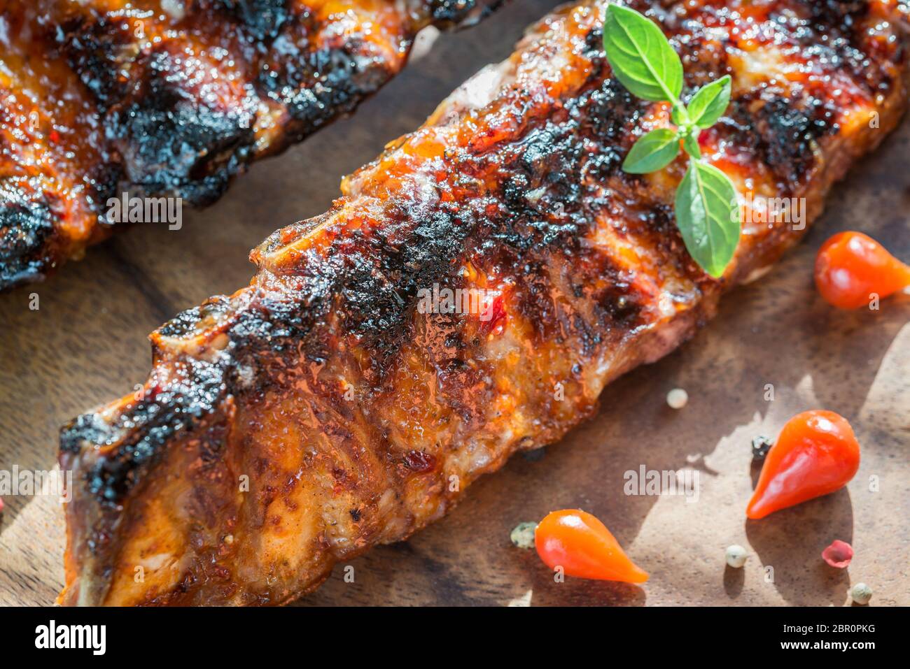 Grilled pork ribs Stock Photo - Alamy