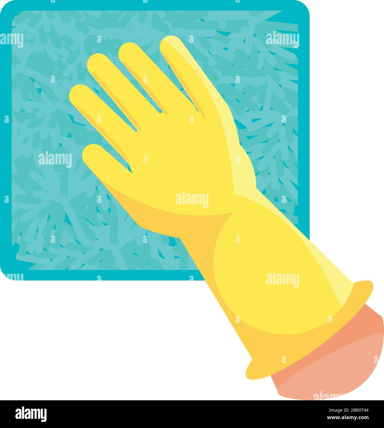 glove with cleaning cloth on white background vector illustration ...