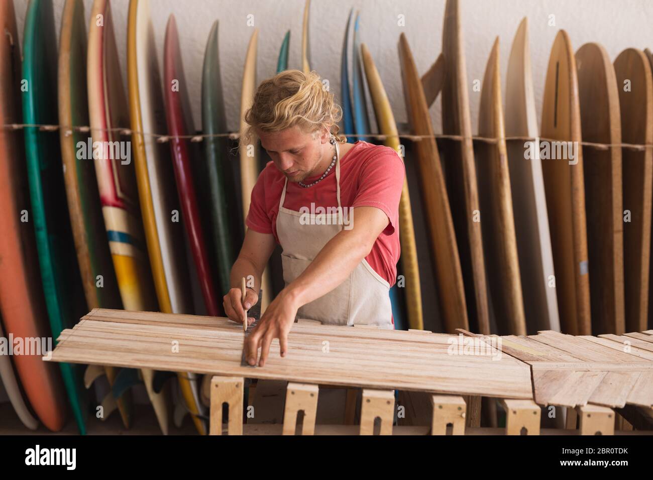 Handmade wooden surfboards hi-res stock photography and images - Alamy
