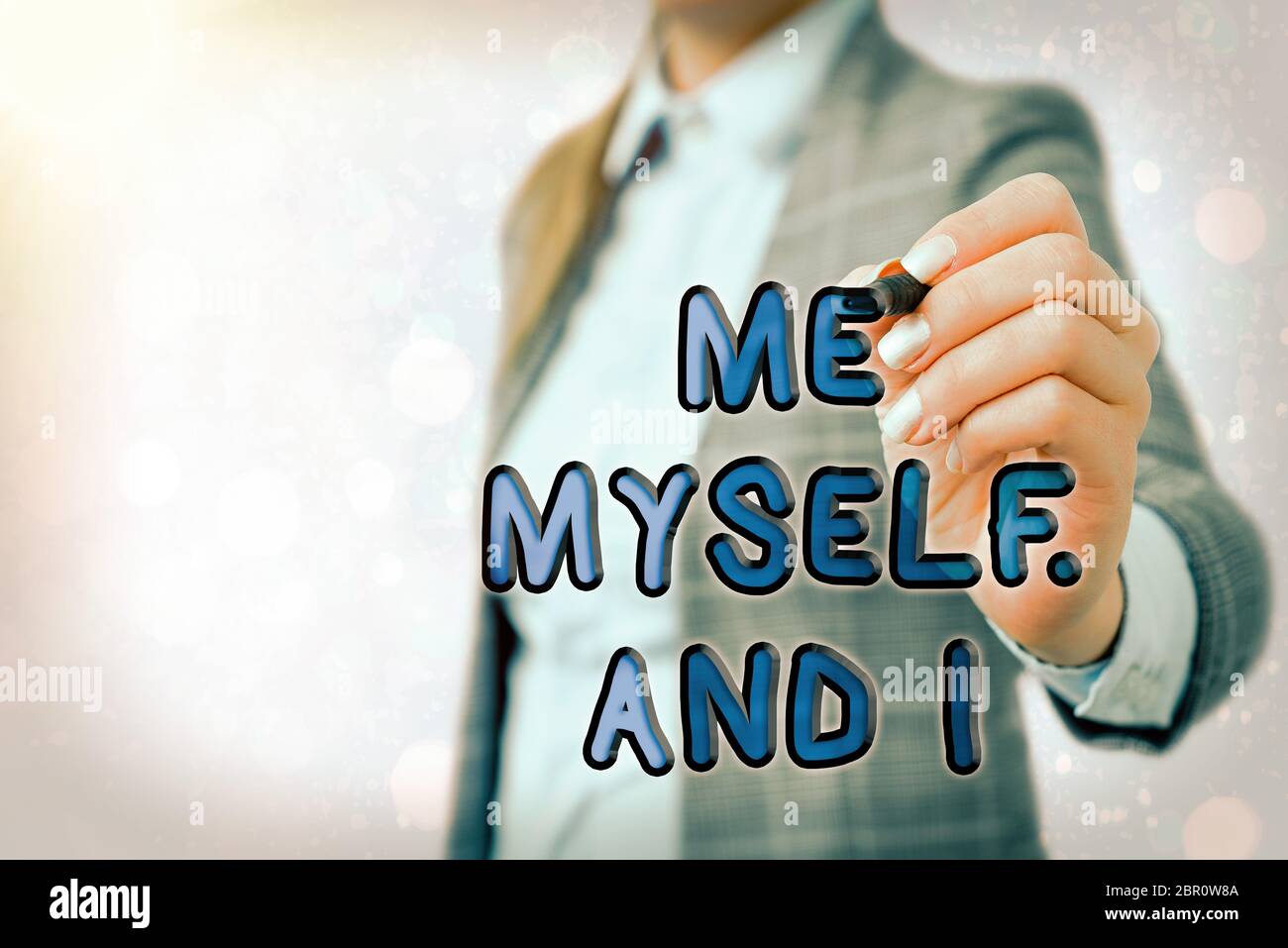 Word writing text Me Myself And I. Business photo showcasing used by ...