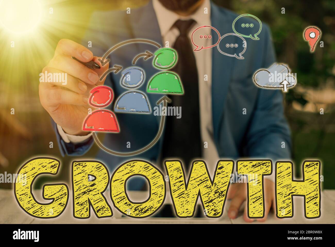 Writing note showing Growth. Business concept for process of increasing ...