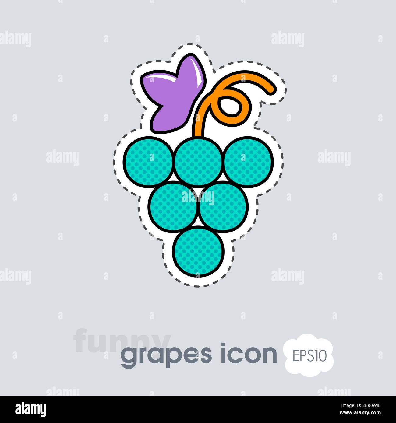Bunch of grapes icon. Grapes fruit sign. Vector illustration for food ...
